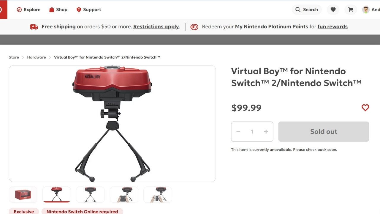 Virtual Boy per Nintendo Switch 2: È già Sold Out negli USA! In Italia ...